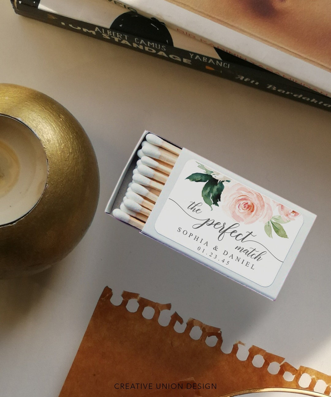 Matches, Personalized Matchbox Template, Matchbooks, Wedding Favors ...