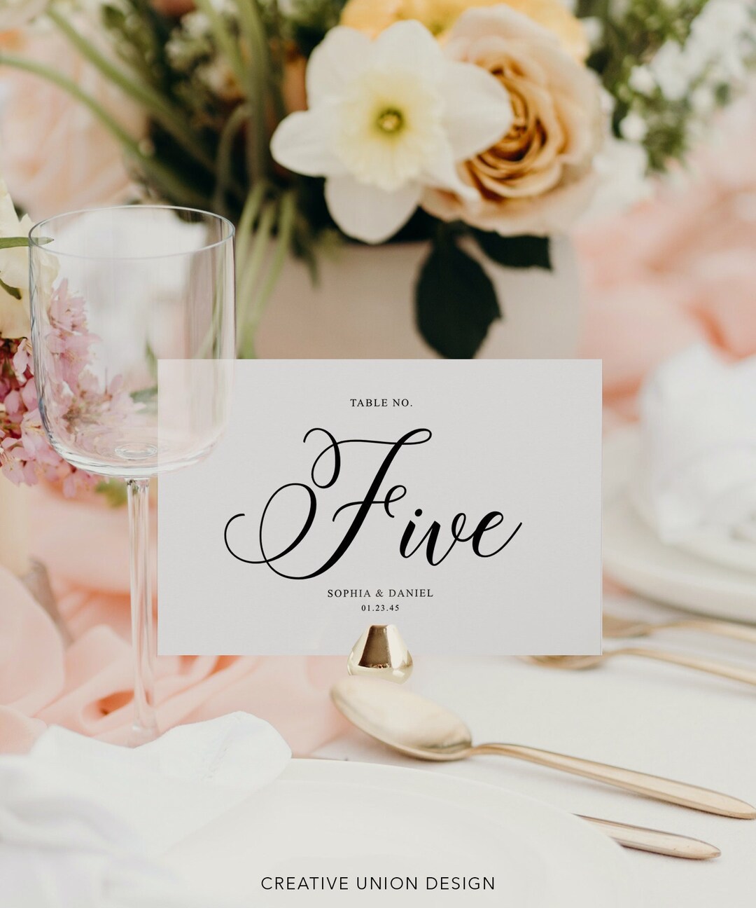 Horizontal Classic Calligraphy Wedding Table Numbers Template, Fully ...