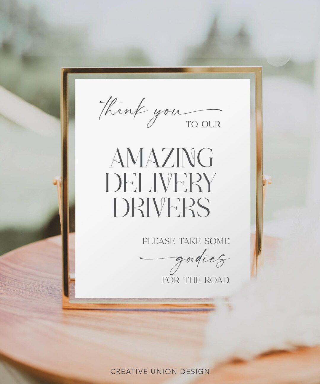 Delivery Driver Thank You Sign, Printable Delivery Driver Snack Sign ...