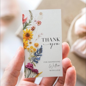 Wildflower Printable Tags, Favor Tags, Girl Baby Shower Favor Tags ...