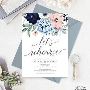Rehearsal Dinner Invitation Template Let's Rehearse | Etsy