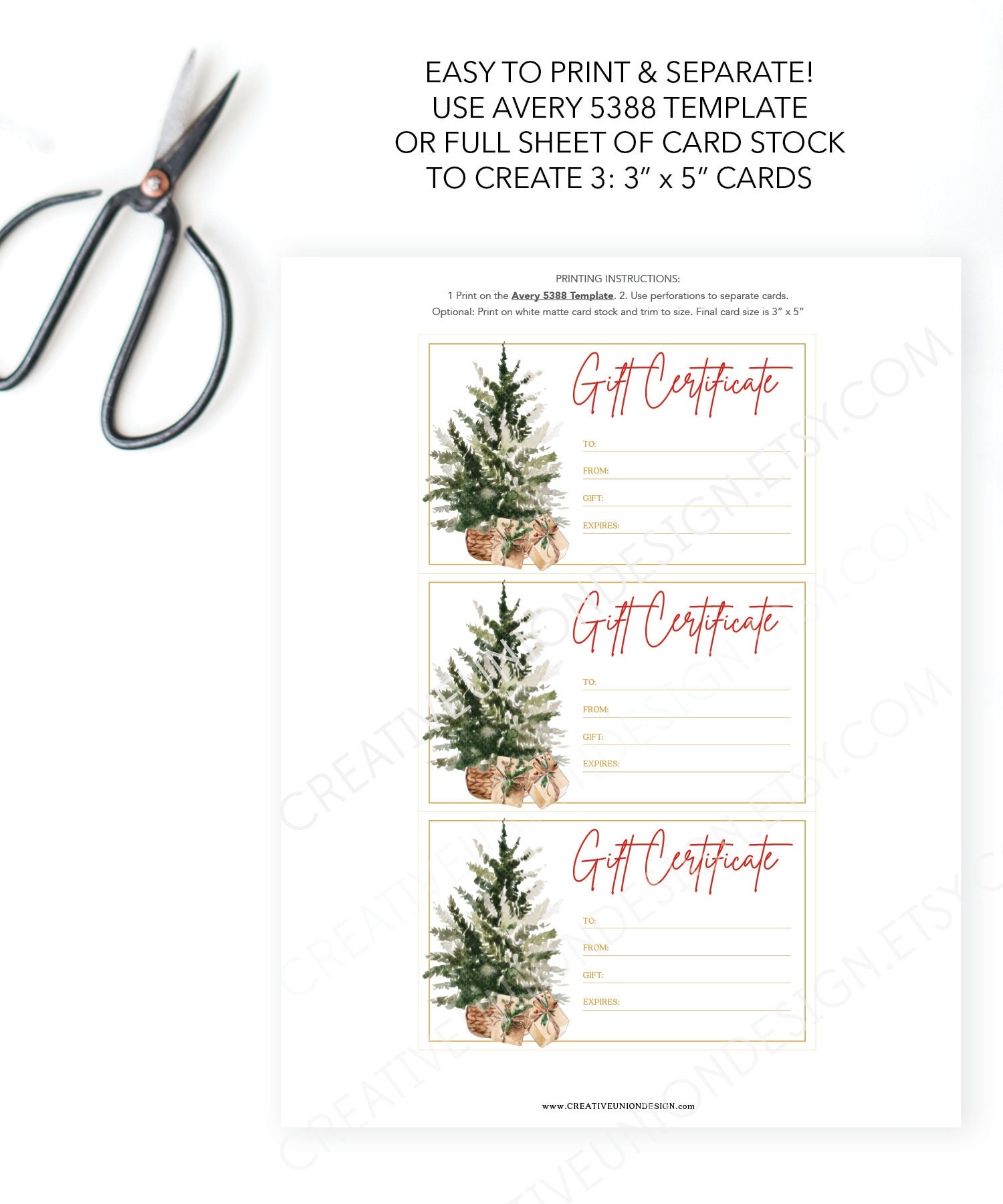 Avery Gift Certificate Template