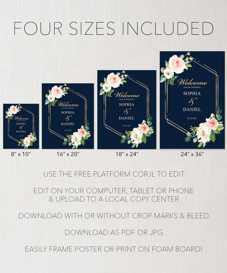 Editable Wedding Welcome Sign Template Welcome Wedding - Etsy