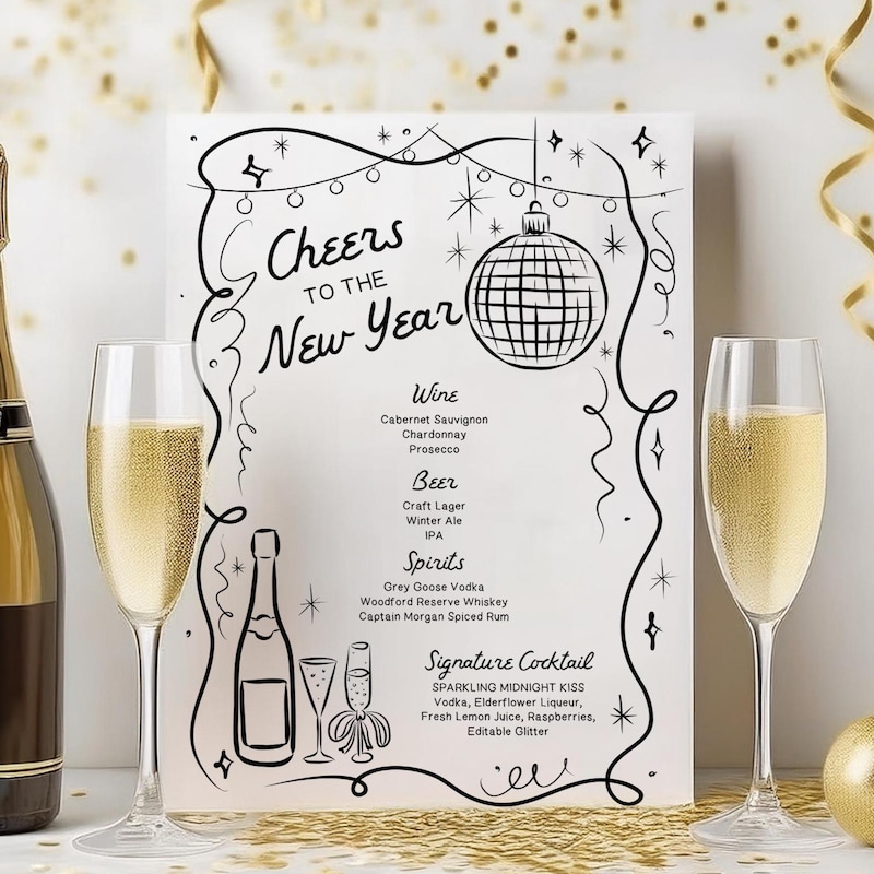 Hand. Drawn New Years - Etsy