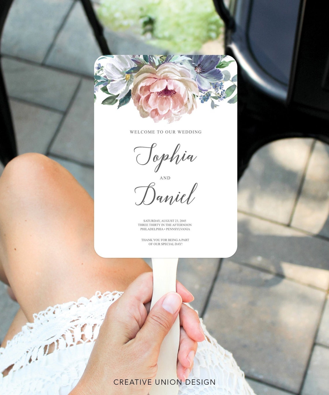 Wedding Program Fan Template, Editable Program Fan, Printable Wedding ...