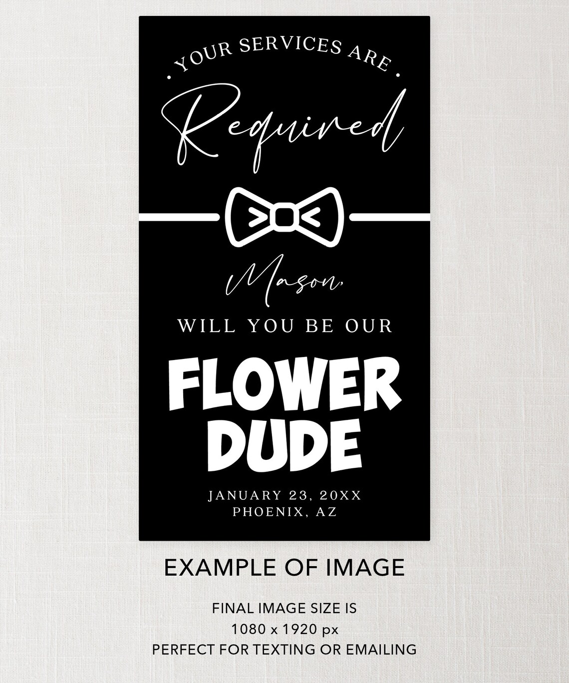 Flower Dude Proposal Will You Be Our Flower Dude Digital - Etsy