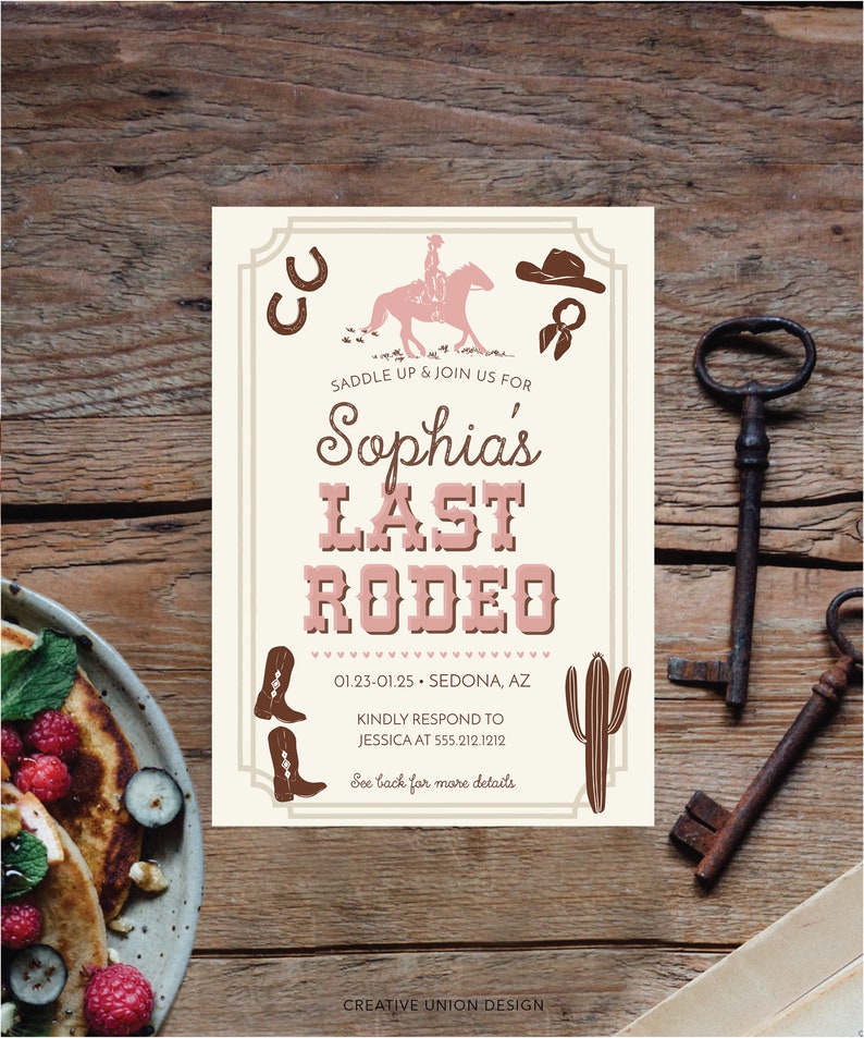 Last Rodeo Bachelorette Party Invitation Template - Etsy