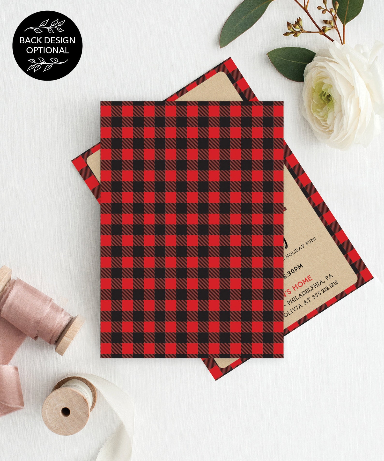 Channel the Flannel Christmas Party Invitation, Flannel Party Invite ...