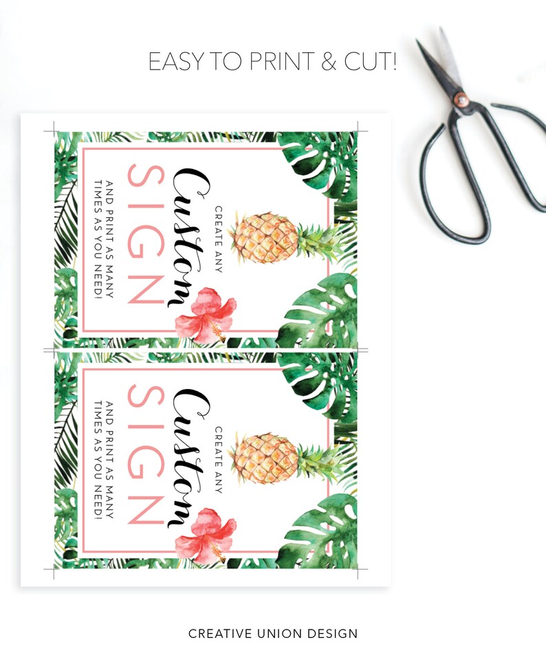 Editable Custom Sign Template Favors Gifts and Cards - Etsy