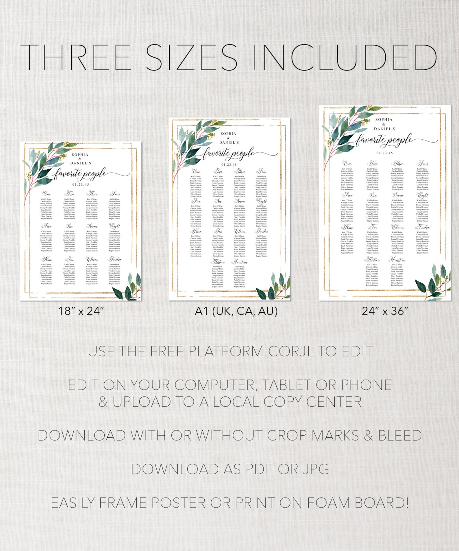 Printable Seating Chart Template Seating Arrangement Sign - Etsy
