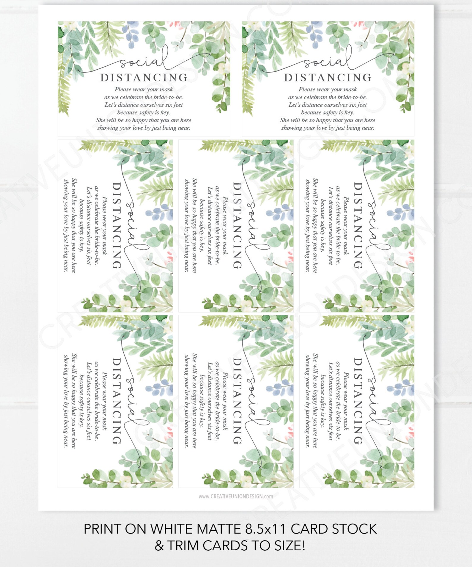 Social Distancing Enclosure Card Baby Shower Bridal Shower | Etsy