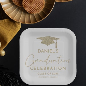 Personalized Paper Plates Template, Graduation Party Decor, Grad Party ...