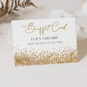 New Years Eve Buffet Card Template, Food Label, Buffet Printable ...