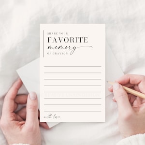 Share a Memory Card Template, Personalized Favorite Memory, Memorial ...