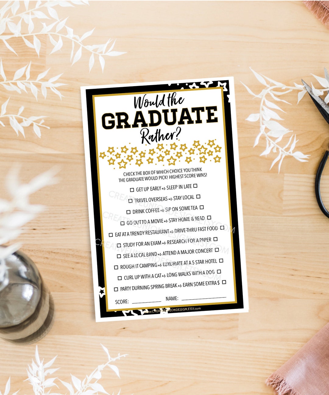 Would the Graduate Rather - Graduation Party Game - Grad Party ...