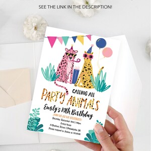 Mod Party Animals Birthday Invitation Template, Leopard Print, Safari ...