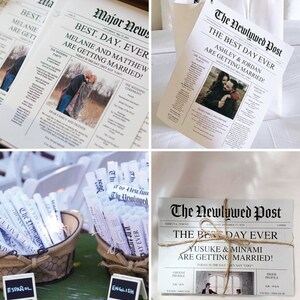 Newspaper Wedding Program Template, Printable Wedding Programs, Wedding ...