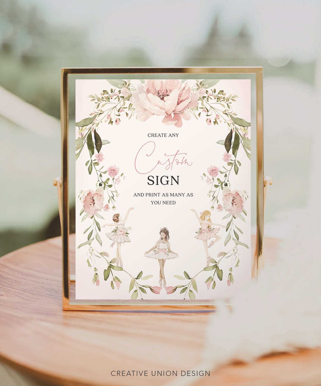 Dancing Ballerina Custom Sign Template, Editable Birthday Party Sign ...