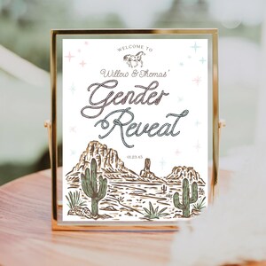 Western Gender Reveal Welcome Sign Template, Cowboy or Cowgirl, Welcome ...