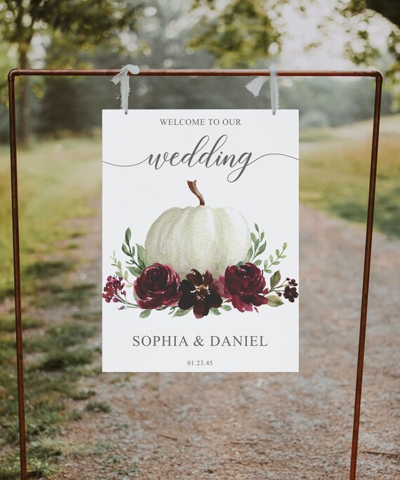 Editable Fall Wedding Welcome Sign Template Welcome Wedding - Etsy