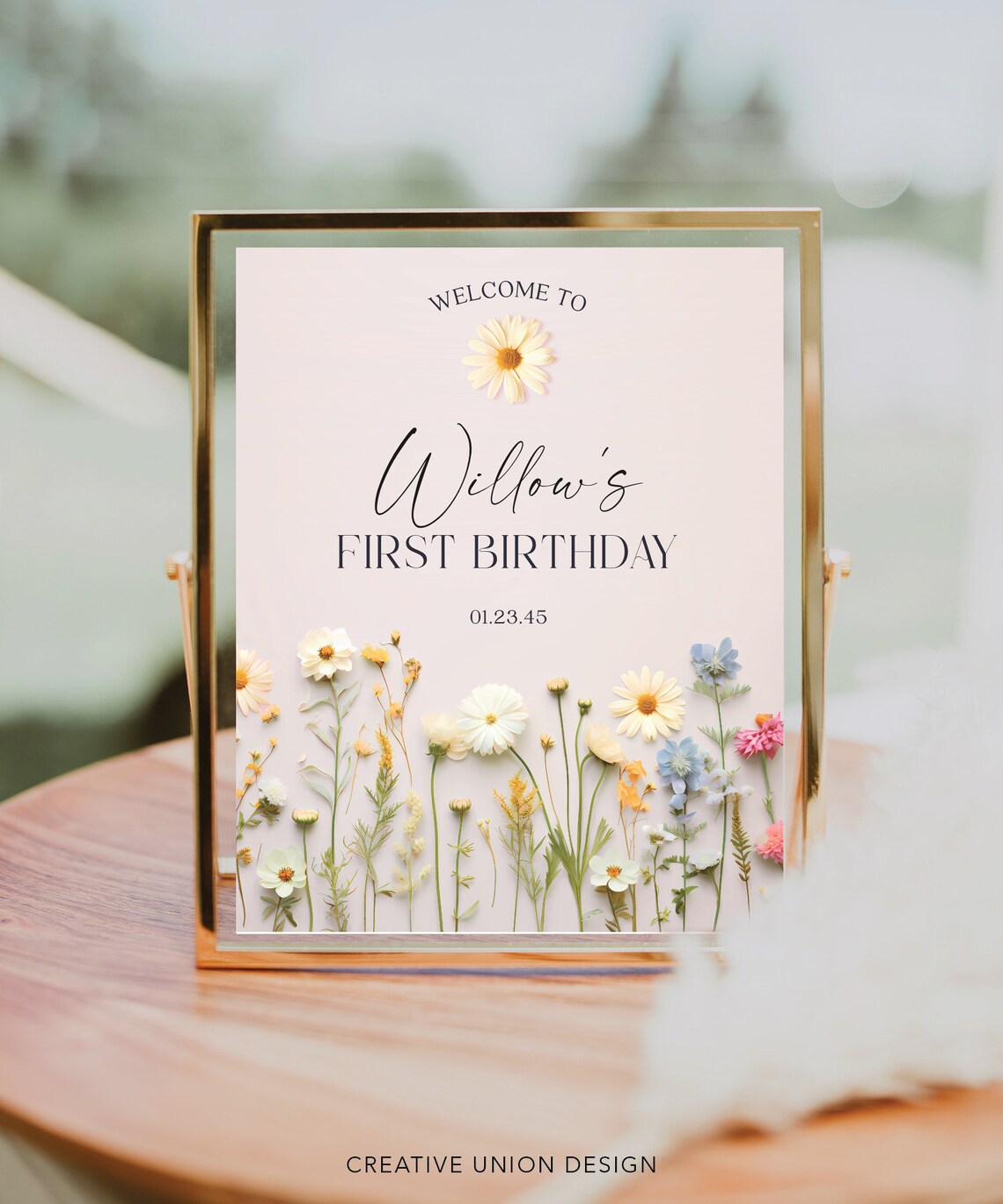 Editable Little Wildflower Welcome Sign Template, Printable 1st ...