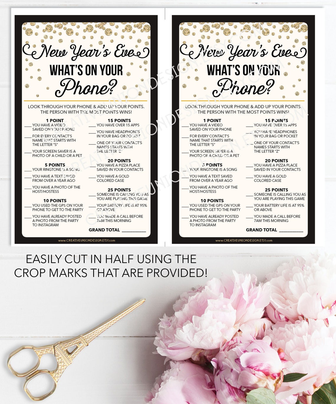 New Years Eve Game - New Year's Eve Wedding - What's on Your Phone Game ...