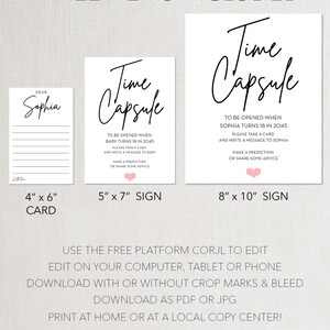 Time Capsule Template, Time Capsule First Birthday, Time Capsule Baby ...