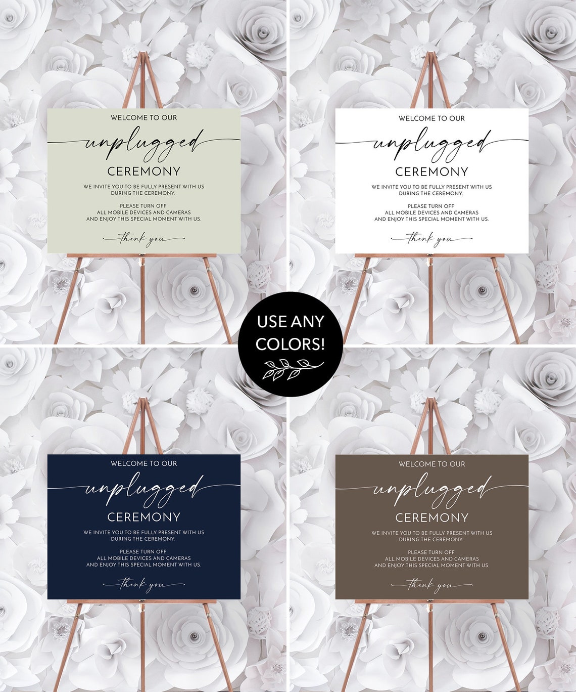 Unplugged Ceremony Sign Template Printable Unplugged Wedding | Etsy