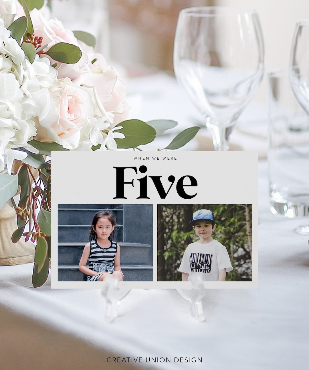Age Wedding Table Numbers With Photos Template, Childhood Photos, When ...