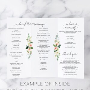 Trifold Wedding Program Template Wedding Ceremony Program | Etsy