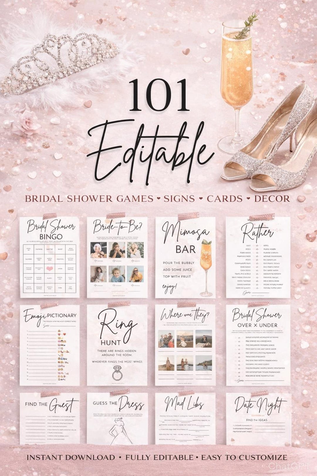 Bridal Shower Games Instant Download, 101 Printable Bridal Shower Games ...