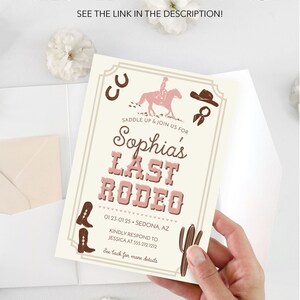 Last Rodeo Bachelorette Party Invitation Template, Bachelorette Party ...