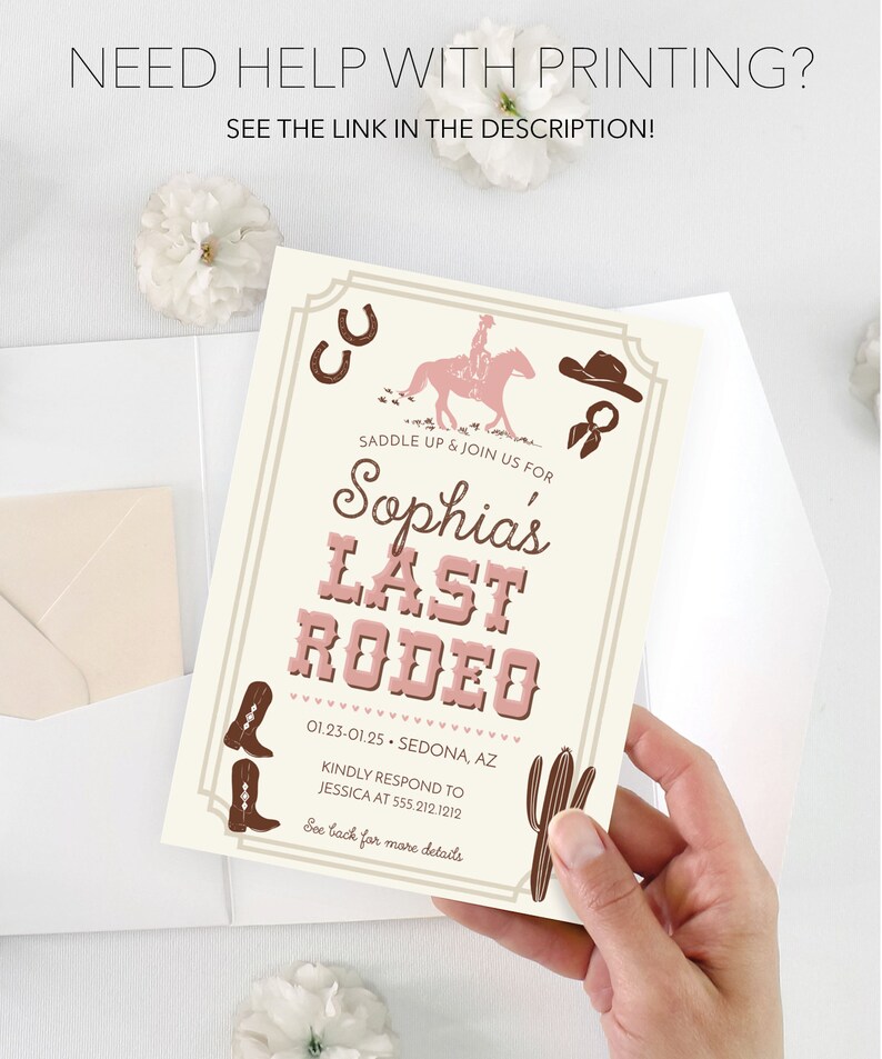 Last Rodeo Bachelorette Party Invitation Template - Etsy