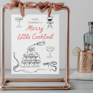 Printable Holiday Party Sign, Christmas Party Sign, Cocktail Party ...