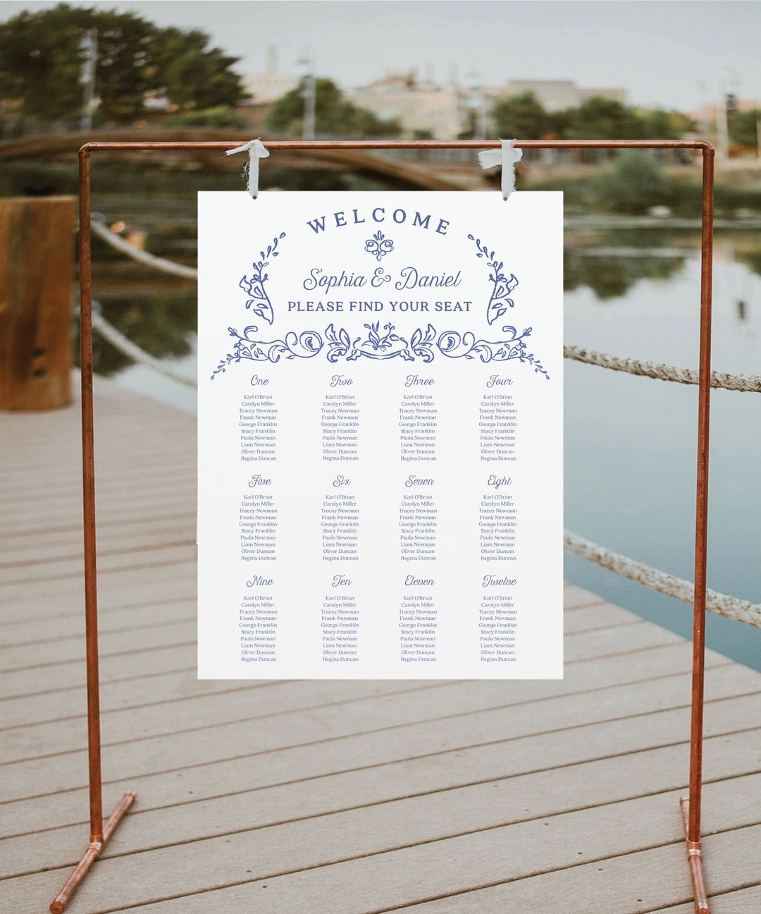 Wedding Seating Chart Template, Printable Table Arrangement Sign, DIY ...
