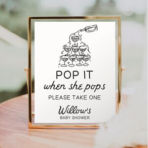 Pop It When She Pops Personalized Baby Shower Favor, Mini Champagne ...