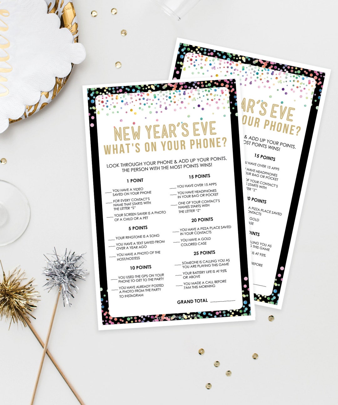 What's on Your Phone New Years Eve Game, New Year's Eve Wedding, Family ...