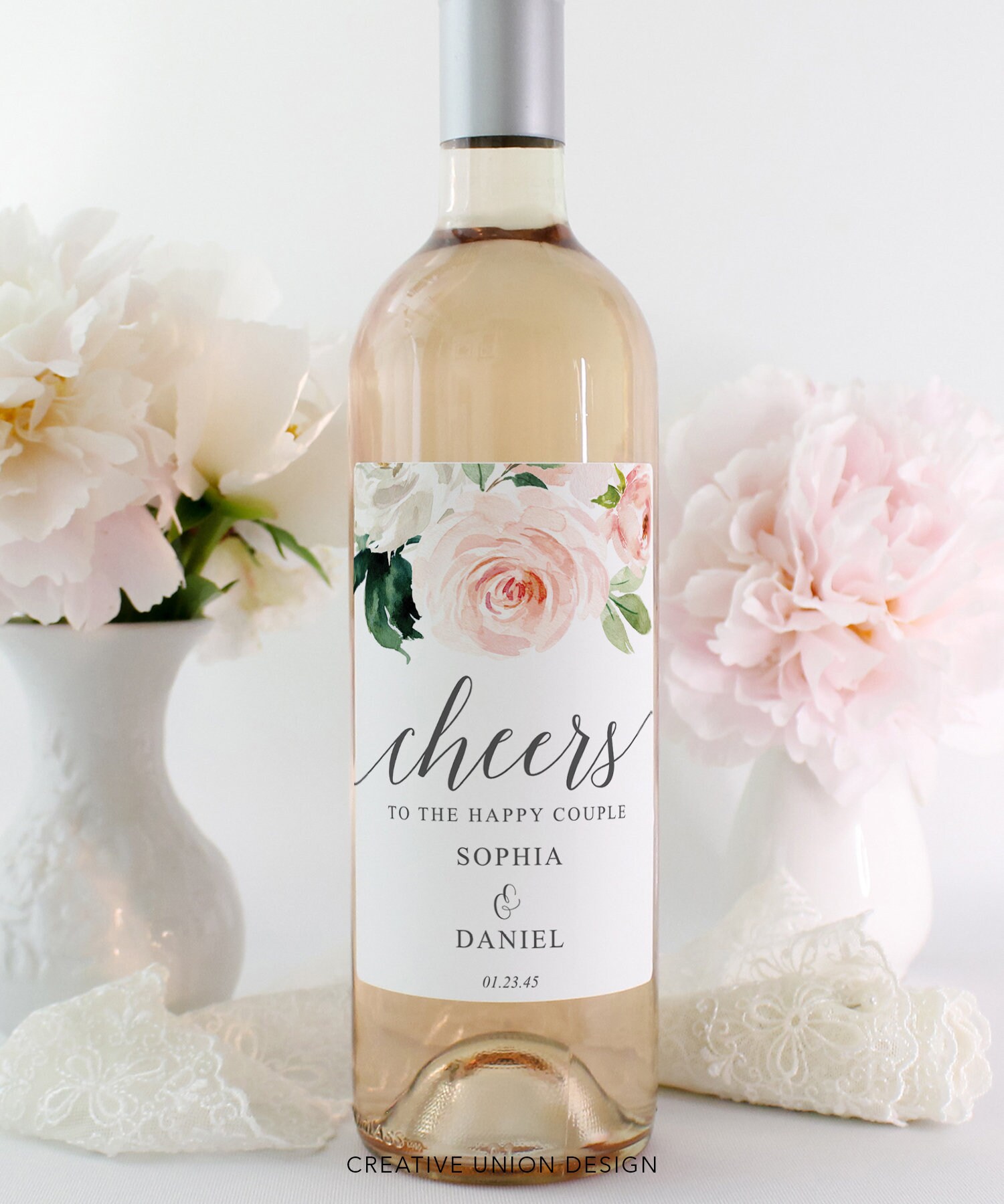 Editable Wine Bottle Label Template, Printable Custom Wedding Wine ...