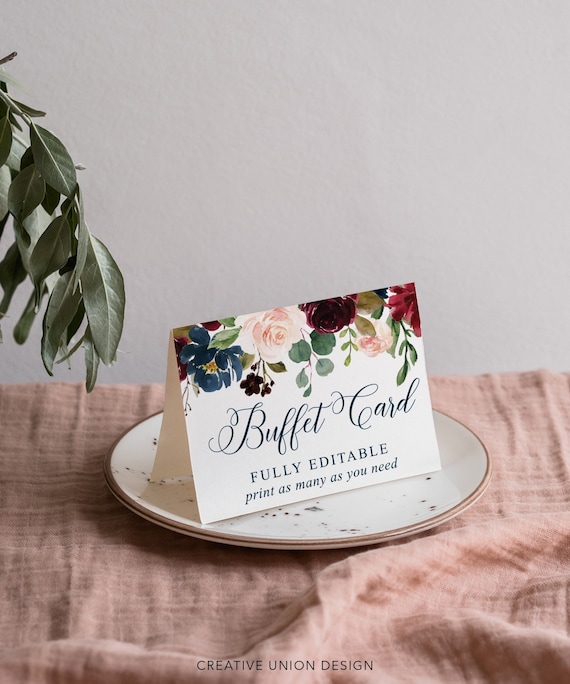 Buffet Food Signs Template Food Labels Tented Cards Food - Etsy