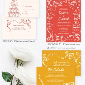 Hand Drawn Wedding Invitations Template, Printable Wedding Invitation ...