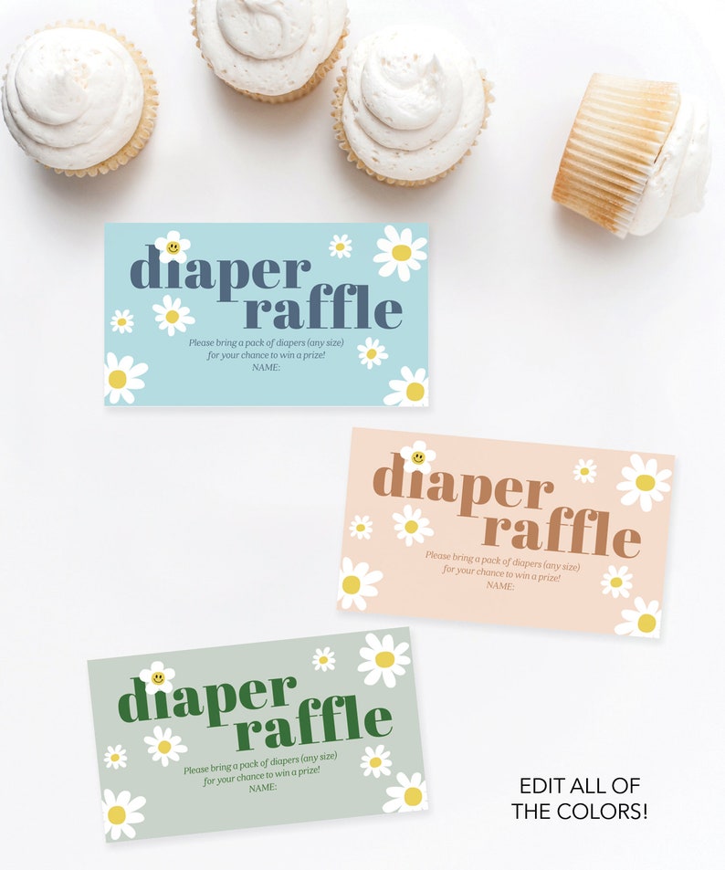 Diaper Raffle Daisy Baby Shower Diaper Raffle Printable - Etsy