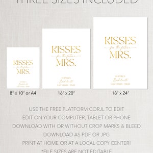 Kisses for the Future Mrs, Kiss the Miss Goodbye Template, Hen Do ...