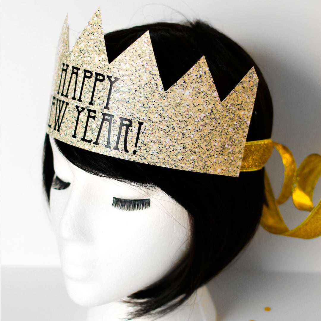 Printable New Years Eve Crowns - New Year's Eve Hat - Faux Glitter ...