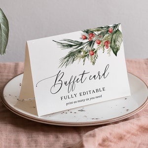 Buffet Food Signs Template, Food Labels, Tented Cards, Food Stations ...