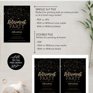 Digital Retirement Party Invitation Template, Text Message Invite ...