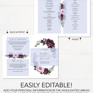 Folded Wedding Program Template Printable Wedding Program | Etsy