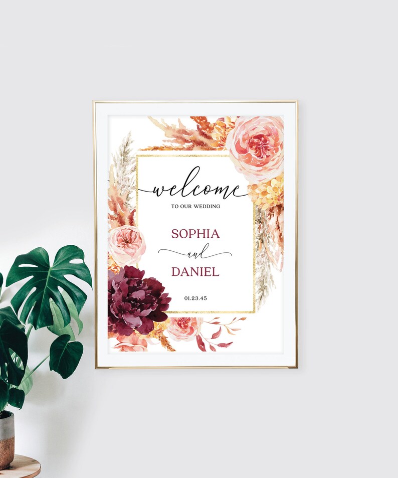 Printable Wedding Welcome Sign Template Bohemian Welcome to - Etsy