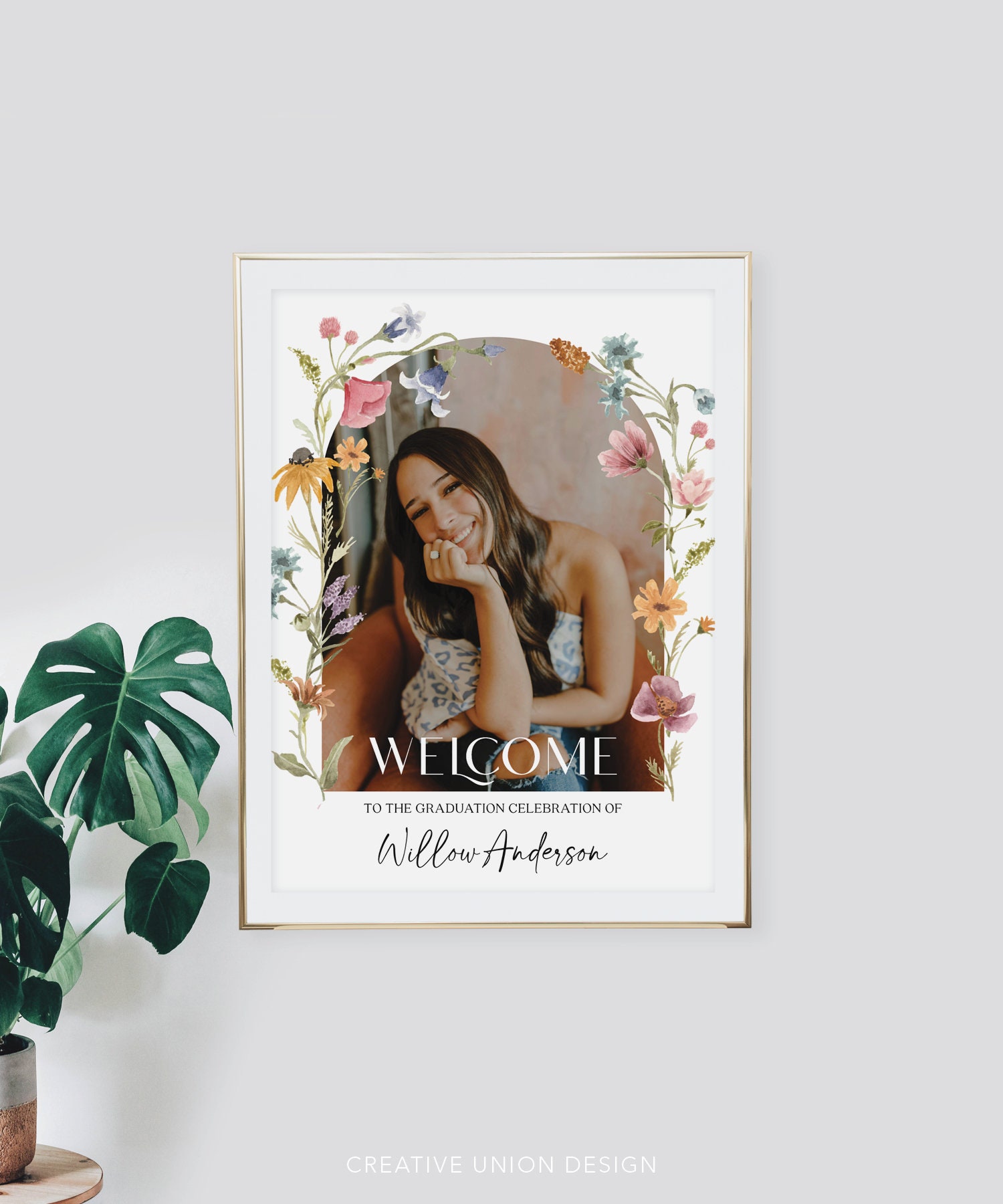 Graduation Party Welcome Sign Template, Wildflower Field, Grad Welcome ...