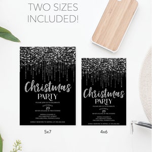 Editable Christmas Party Invitation Template, Christmas Party Invite ...