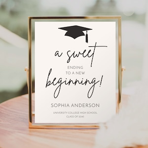 Graduation Table Sign Template Printable Graduation Party Sign Dessert ...
